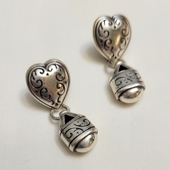 Brighton | Jewelry | Brighton Heart Shaped Earring W Dangling Pendent ...